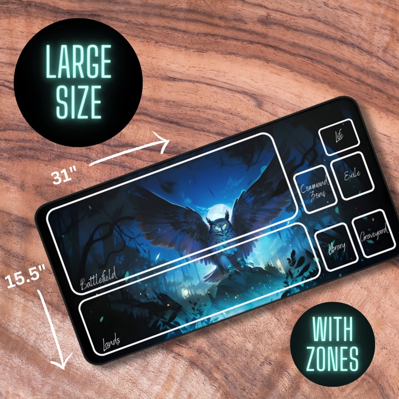 MTG Playmat, Night Owl Themed MTG Playmat Available With or Without ...