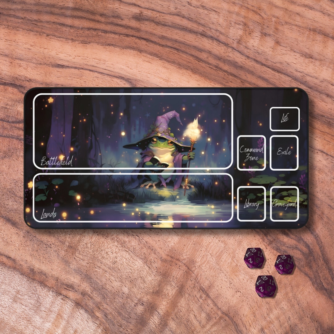 MTG Playmat With Zones, Frog Themed TCG Playmat, Unofficial MTG Playmat ...