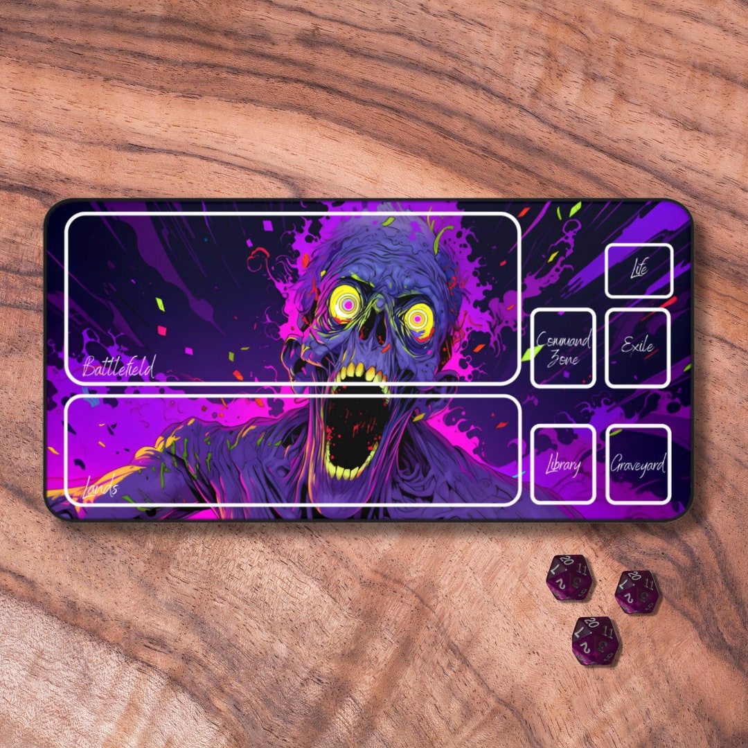 MTG Playmat With Zones, Zombie Themed TCG Playmat, MTG Playmat ...