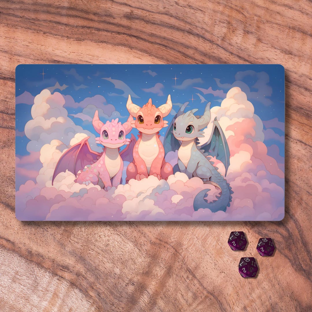 MTG Playmat Cute, MTG Playmat Dragon, Pastel Cloud TCG Playmat, Cozy ...