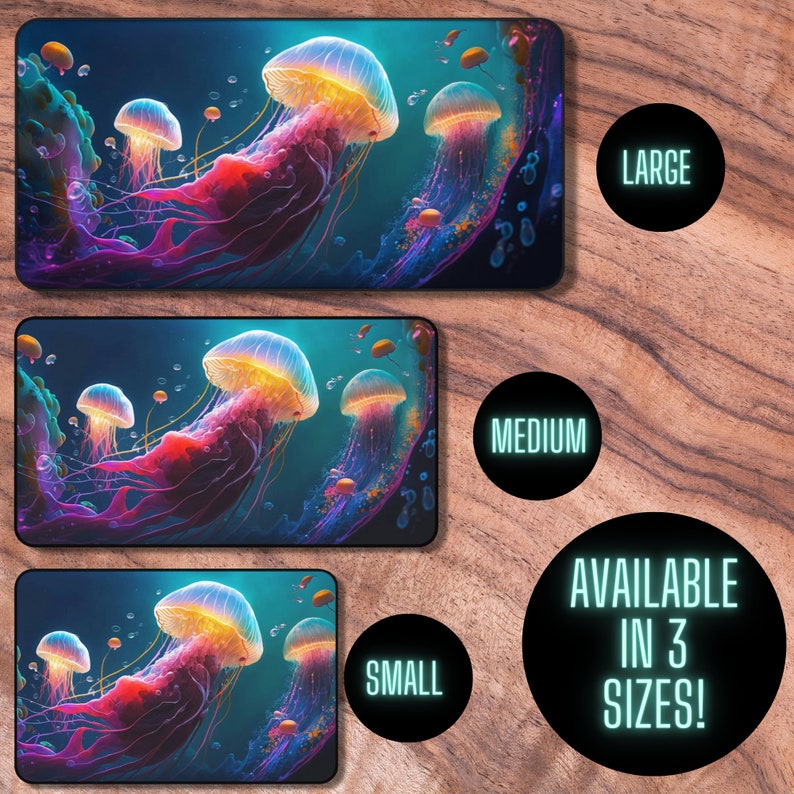 Jellyfish Desk Mat Ocean Themed Mouse Pad Colorful Keyboard - Etsy