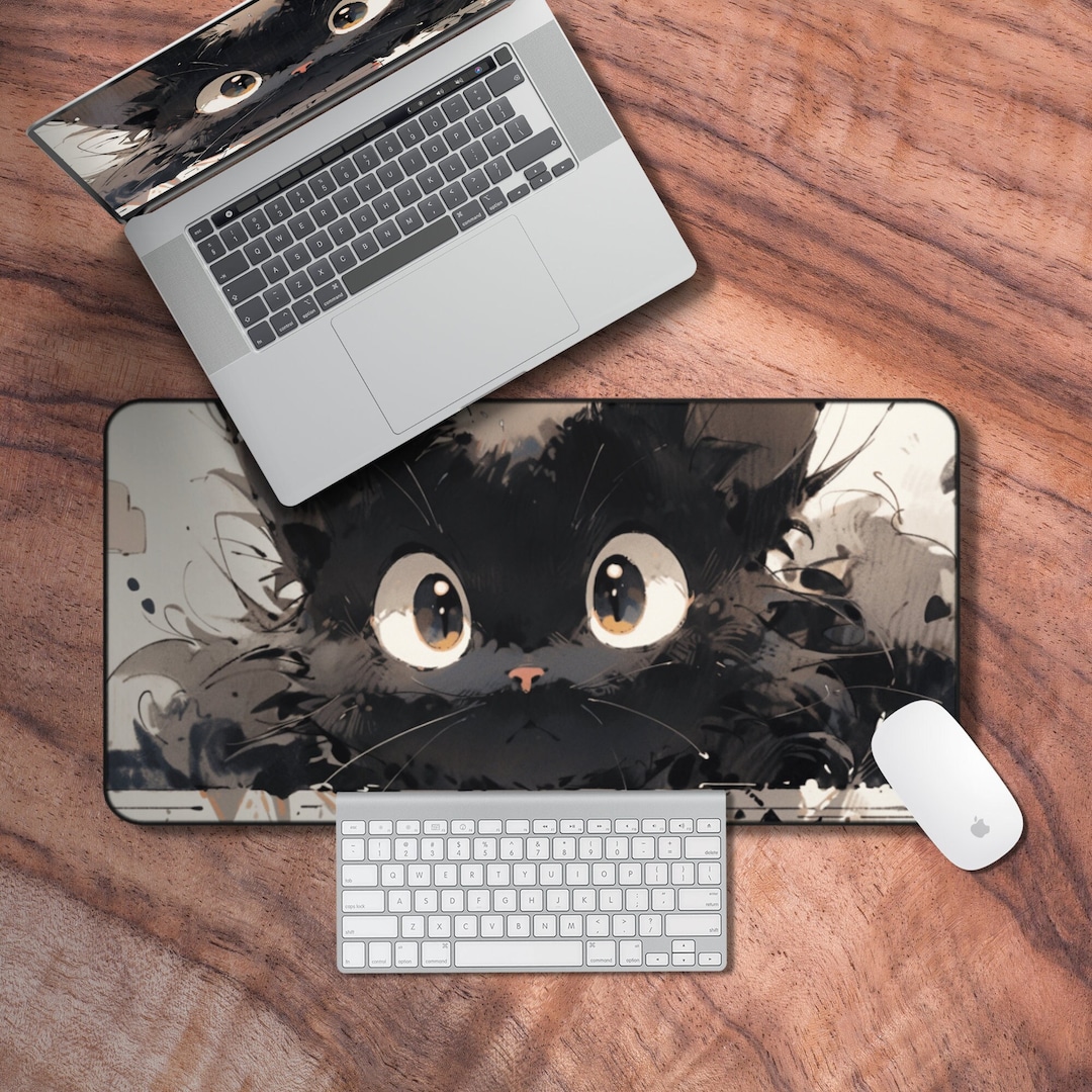 Desk Mat Cat, Cute Cat Gaming Desk Mat, Deskmat Anime XXL, Extended ...
