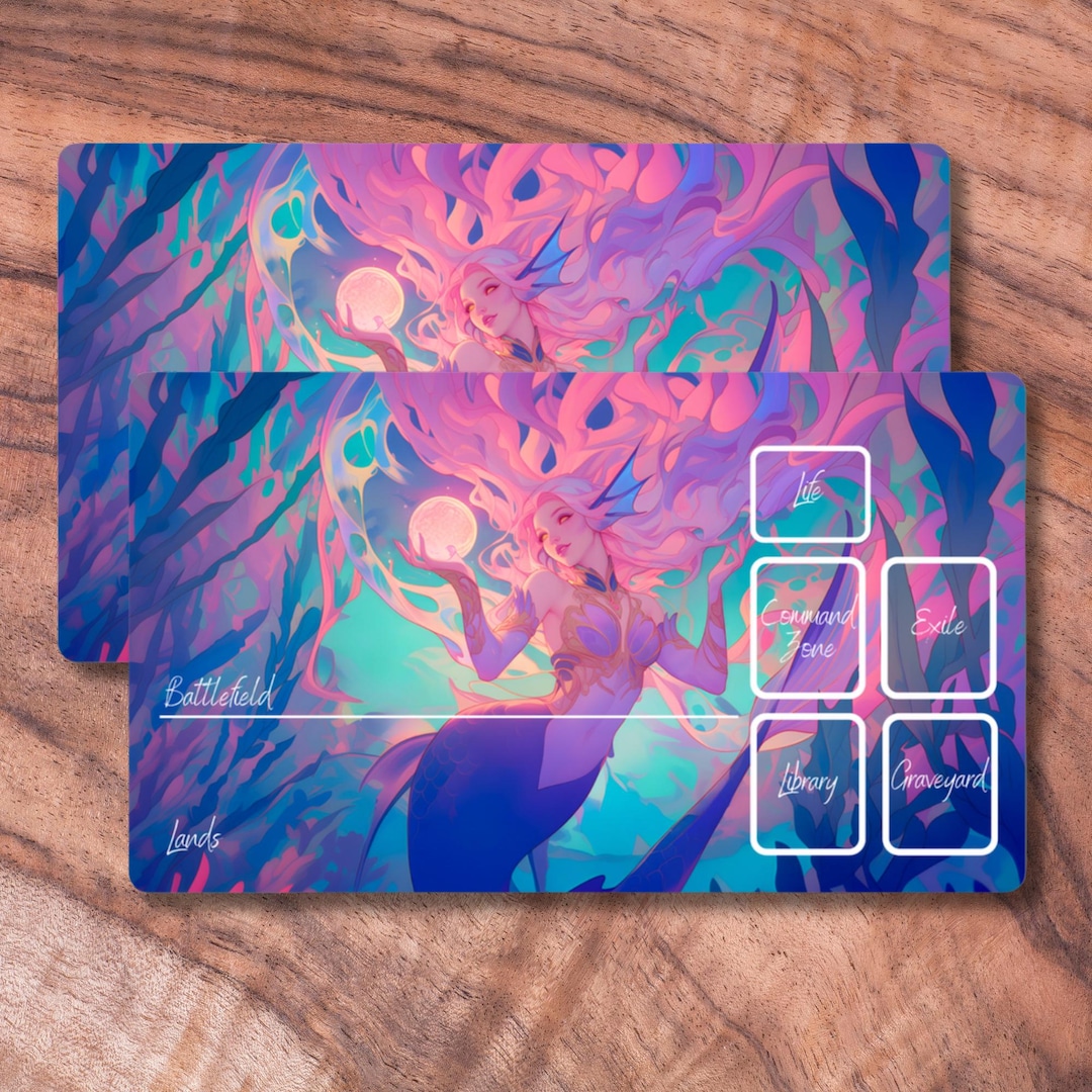 Pastel Merfolk Themed MTG Playmat, Pretty Mermaid TCG Card Mat - Etsy