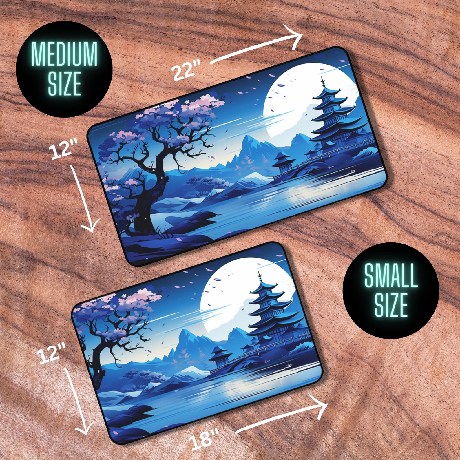 Desk Mat - Blue Japan - Etsy