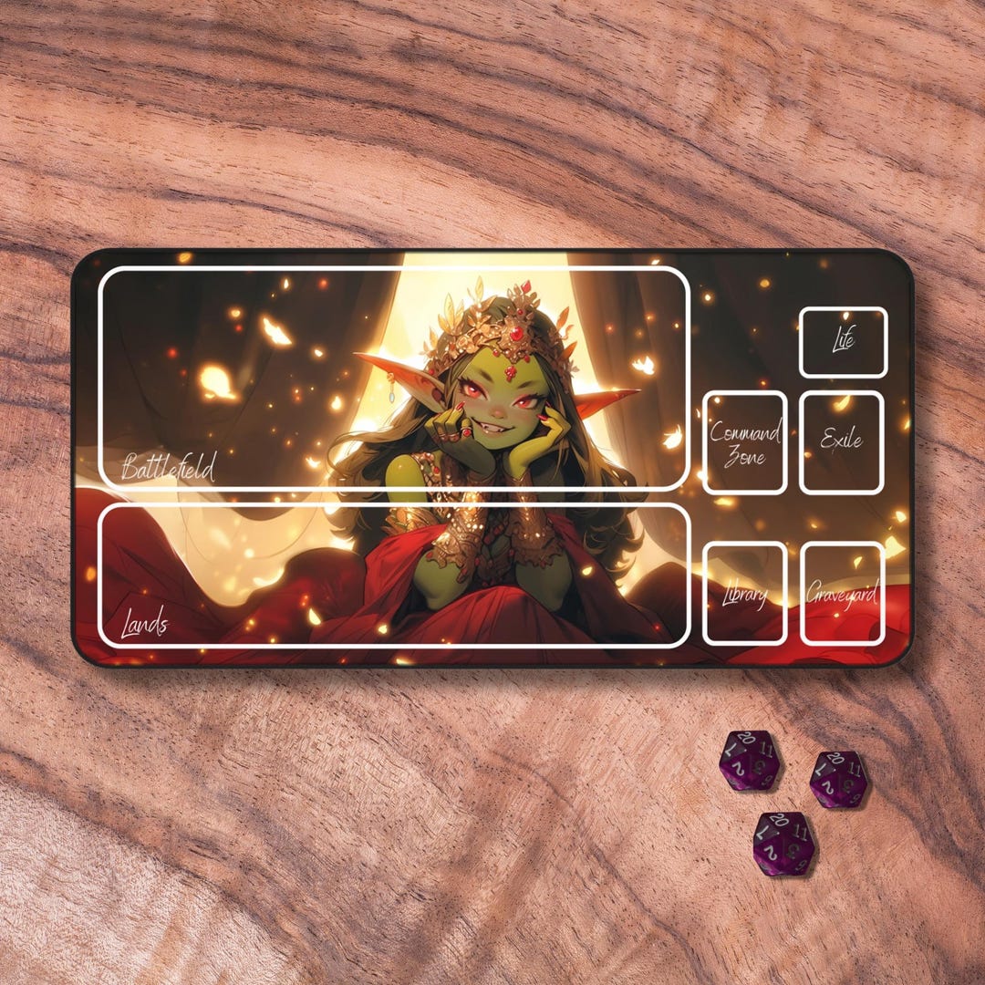 MTG Playmat With Zones, Goblin Princess Themed TCG Playmat, Unofficial ...