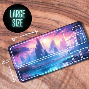 MTG Playmat With Zones, Fantasy Landscape Themed MTG Play Mat, TCG ...