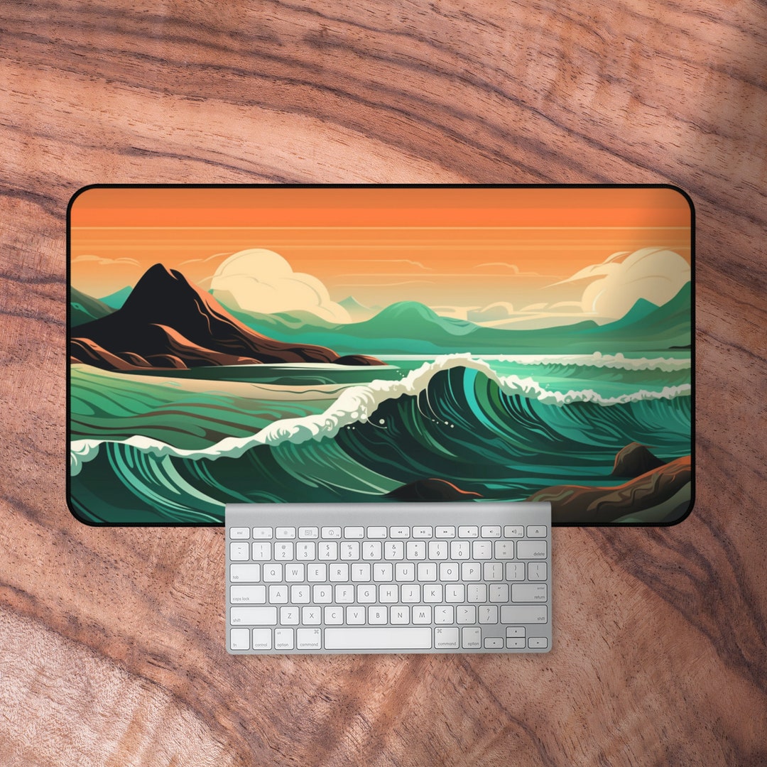Beach Gaming Desk Mat, Cool Mouse Pad, Desk Mat Aesthetic, Large ...