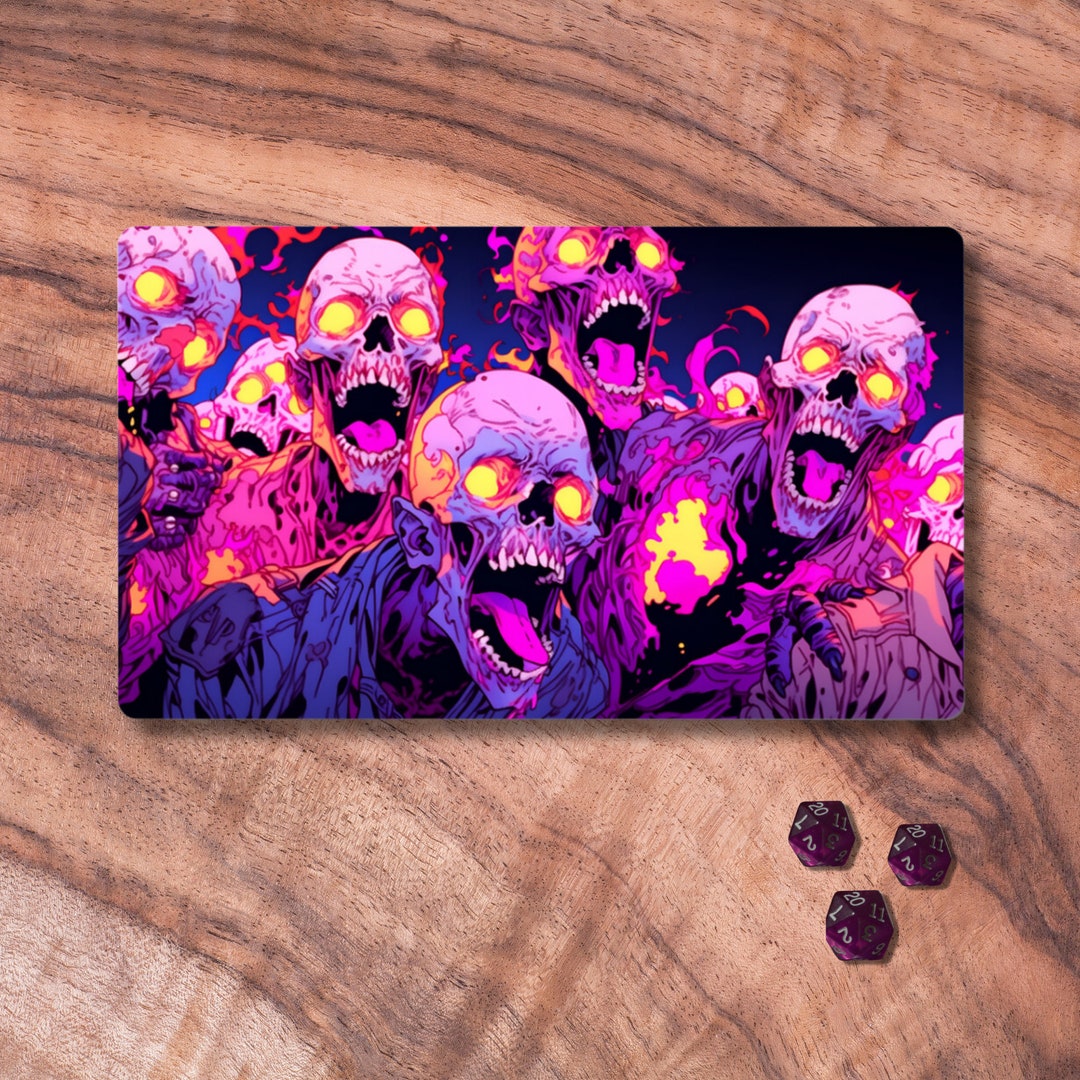 MTG Playmat Zombie, MTG Playmat With Zones or Without Zones, Neon Pink ...