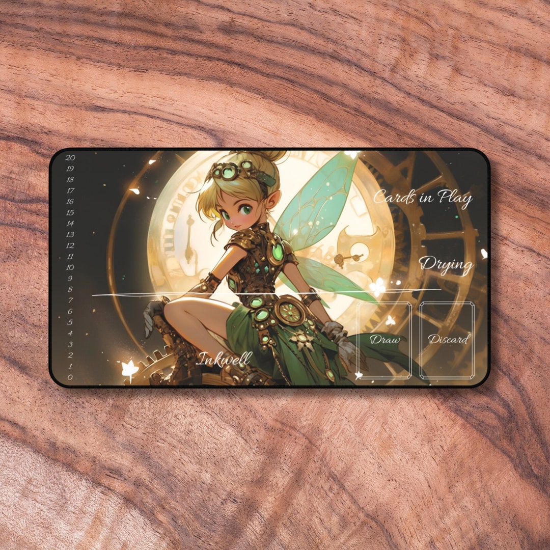 Lorcana Playmat With Zones, Tinkerbell Themed Card Playmat, Unofficial ...