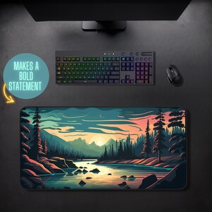 Nature Gaming Desk Mat, Large Landscape Mouse Pad, Desk Mat XL ...