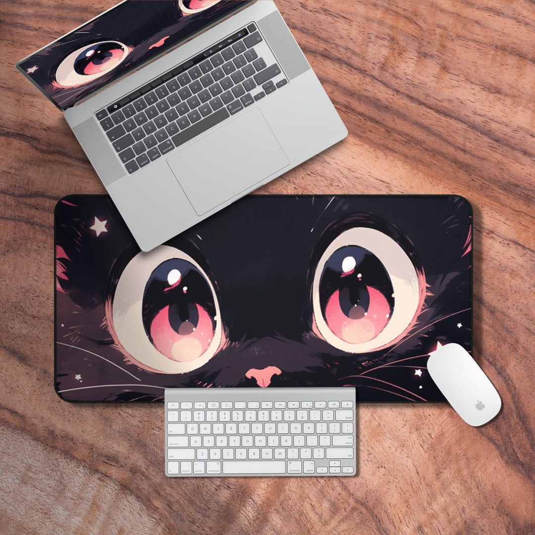 Desk Mat Anime, Cute Cat Mouse Pad, Anime Cat Themed Gaming Mouse Pad ...