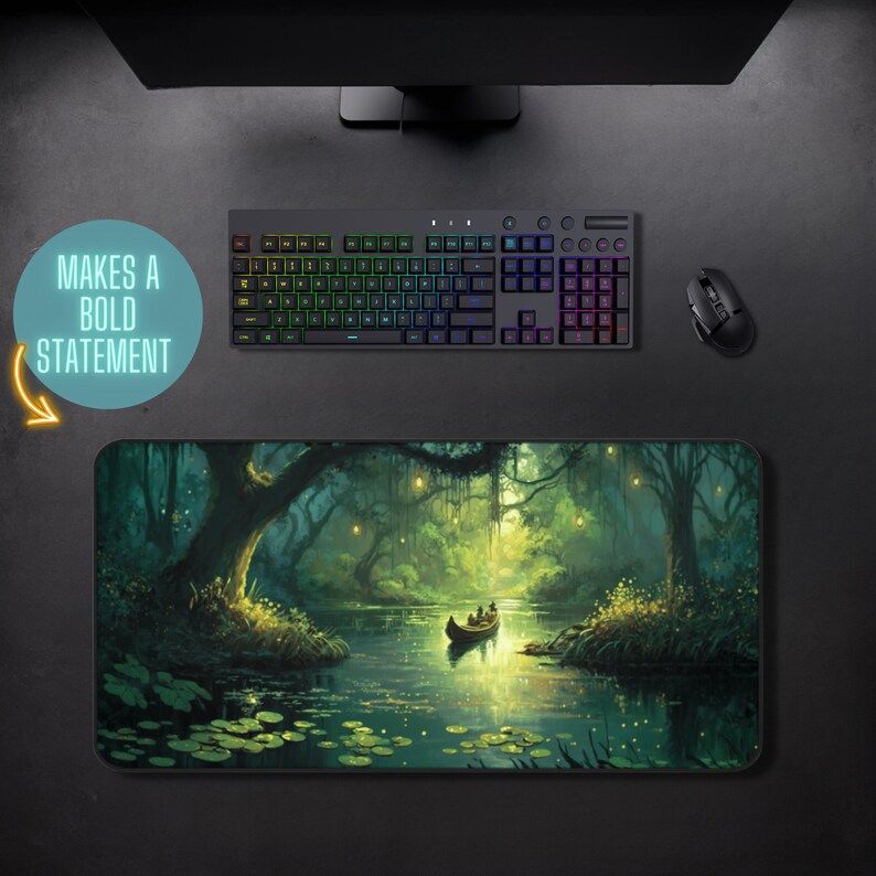 Green Bayou Desk Mat Enchanted Forest Mouse Pad XXL Mouse - Etsy