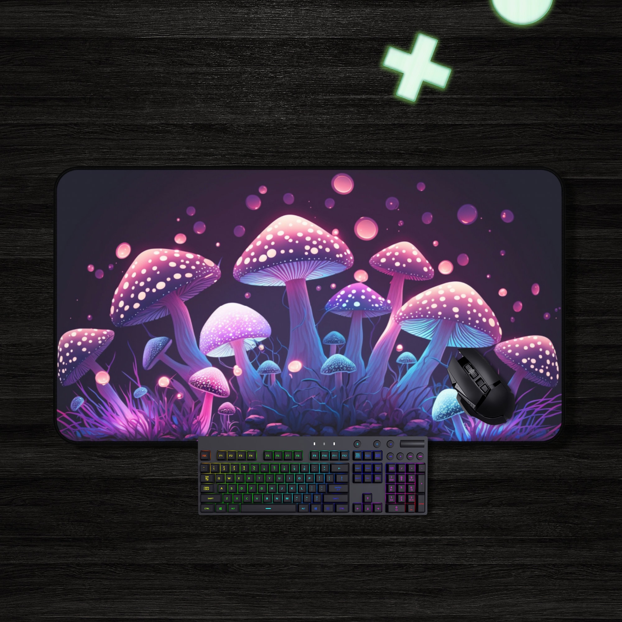 Fantasy Mushroom Gaming Desk Mat, Nature Themed Large Mouse Pad ...