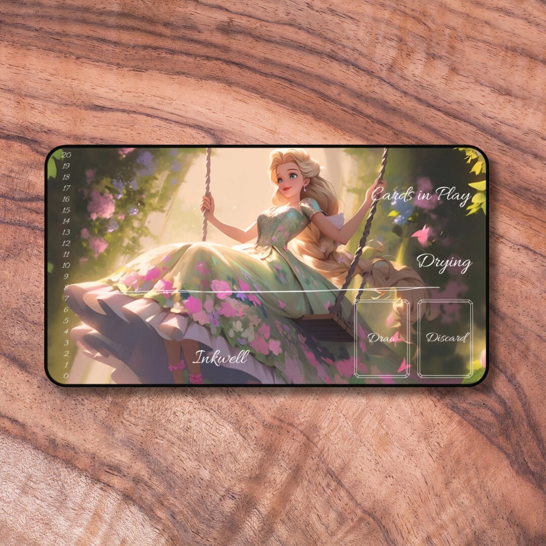 Lorcana Playmat With Zones, Rapunzel Themed Card Playmat, Unofficial ...