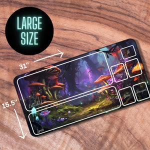 MTG Playmat Forest, TCG Playmat, Mushroom Forest Gaming Desk Mat ...