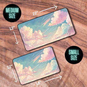 Pink Kawaii Mouse Pad, Kawaii Gaming Desk Mat, Pastel Sky Keyboard Mat ...