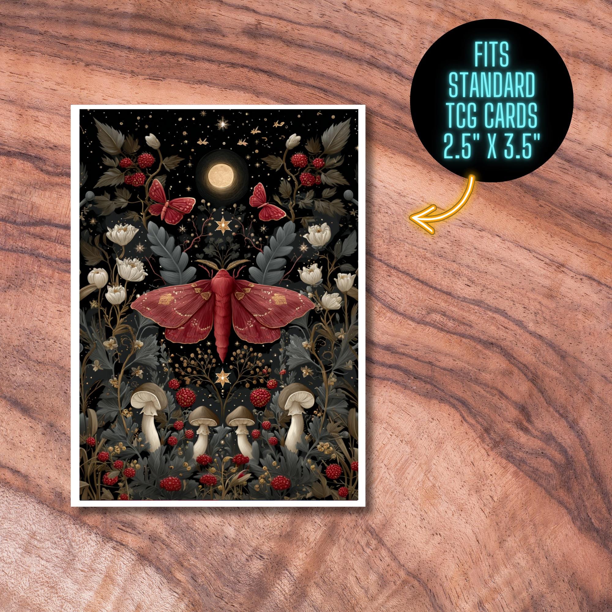 MTG Sleeves 100 , TCG Card Sleeve Protector, Mystical Moth Themed ...