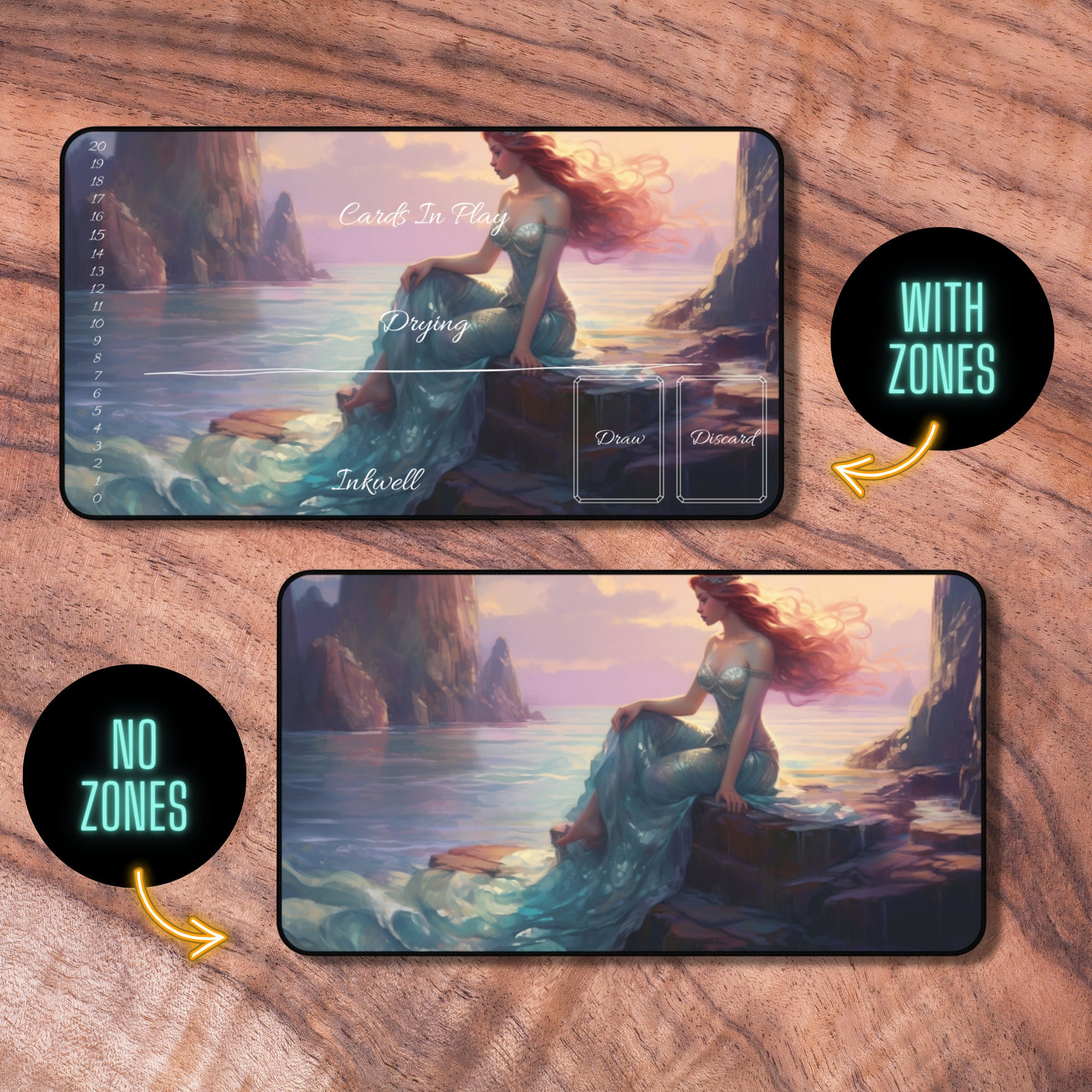 Lorcana Playmat With Zones Mermaid Themed TCG Playmat for - Etsy Israel