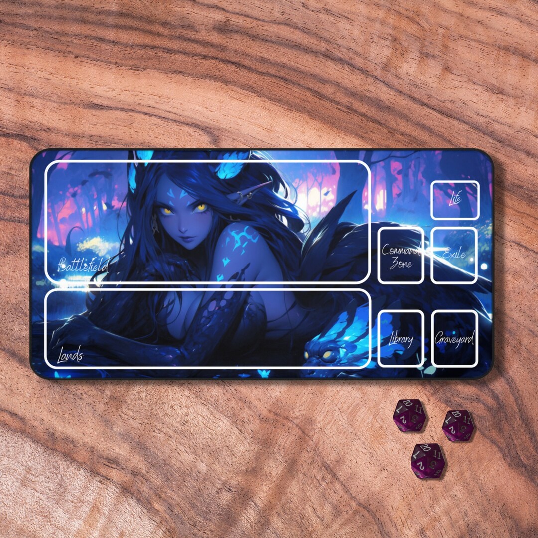 MTG Playmat Blue, Rogue Faerie Themed MTG Playmat, Trading Card Game ...