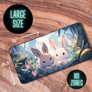 MTG Playmat Cute, Kawaii MTG Playmat With Zones, Bunny Themed Trading ...