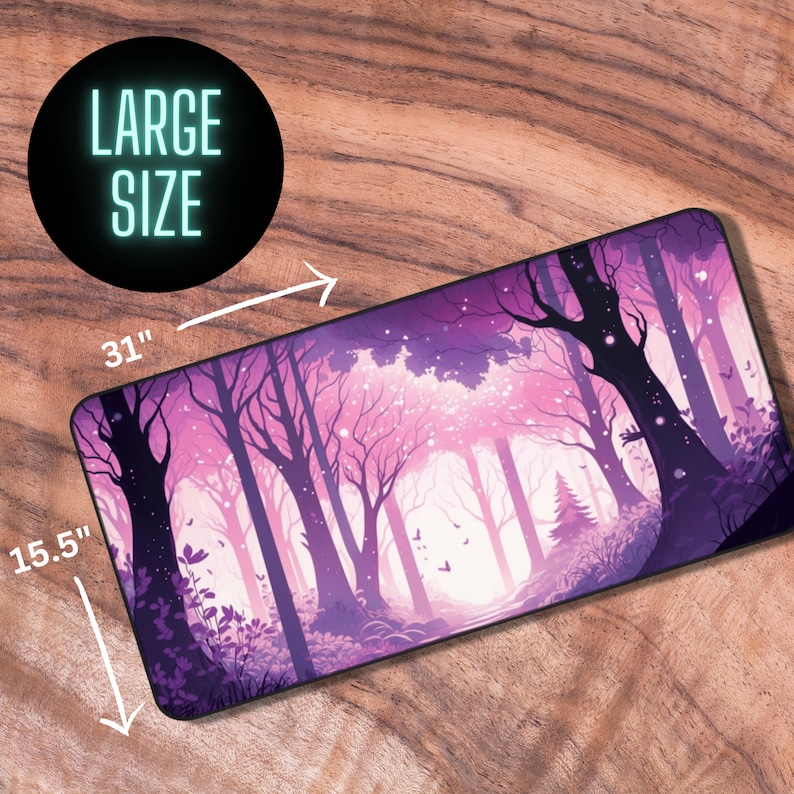 Pink Kawaii Desk Mat Enchanted Forest Desk Mat Cute Pink - Etsy