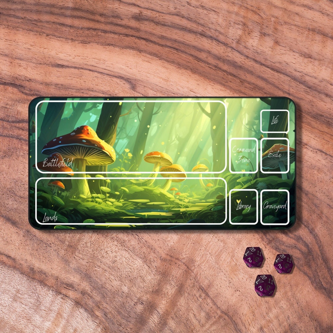 MTG Playmat Forest, MTG Playmat With Zones, Green Trading Card Game ...
