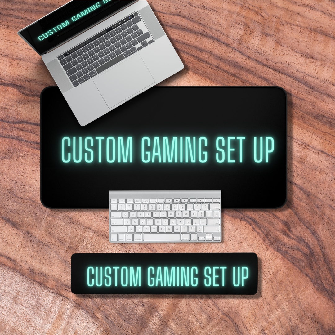 Custom Gaming Set Up, Desk Mat Custom, Keyboard Wrist Rest Custom, Desk ...