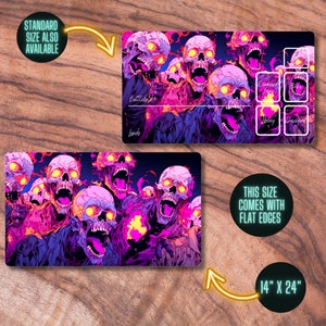 MTG Playmat Zombie, MTG Playmat With Zones or Without Zones, Neon Pink ...