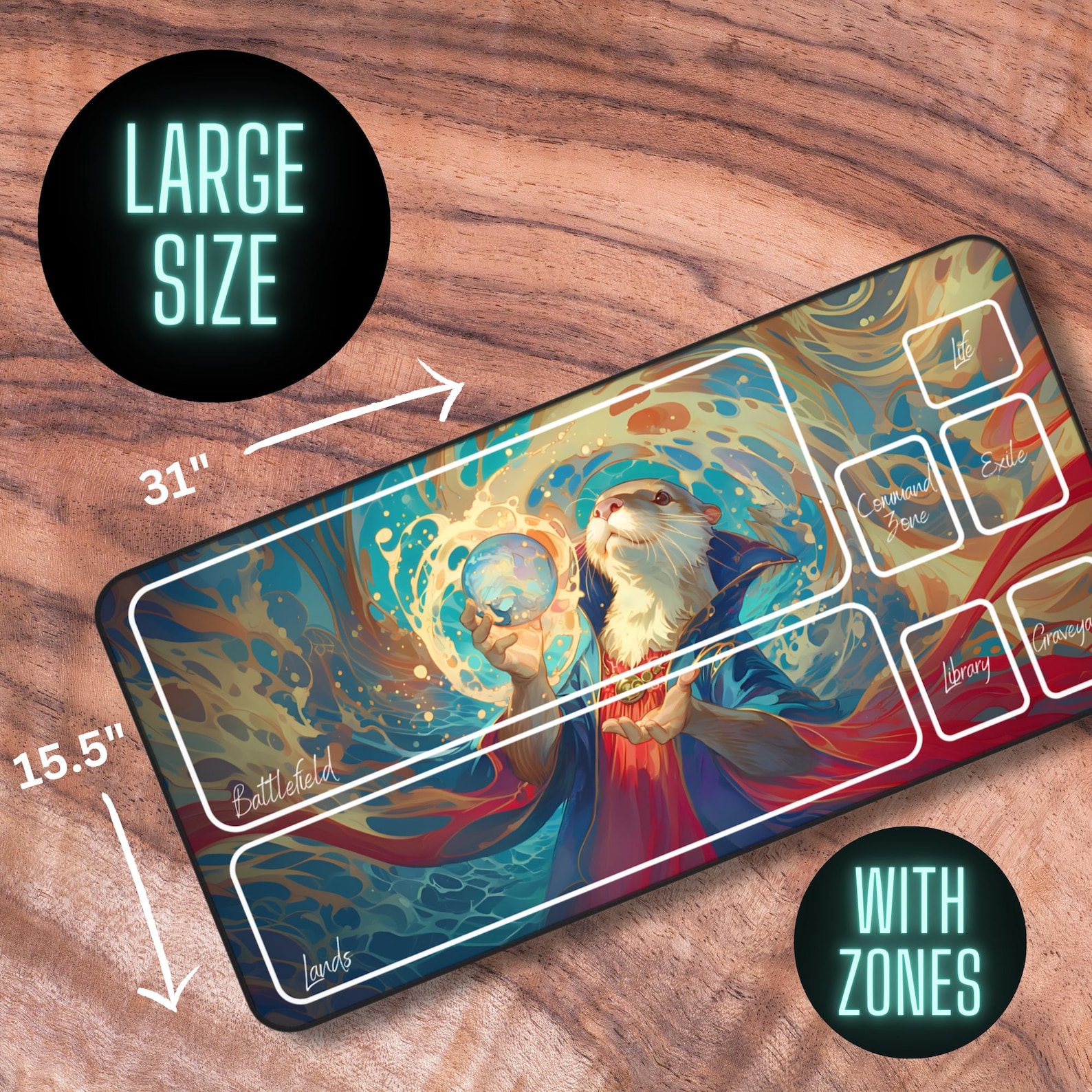 MTG Playmat, Otter Sorcerer Themed TCG Playmat, Unofficial MTG Playmat ...