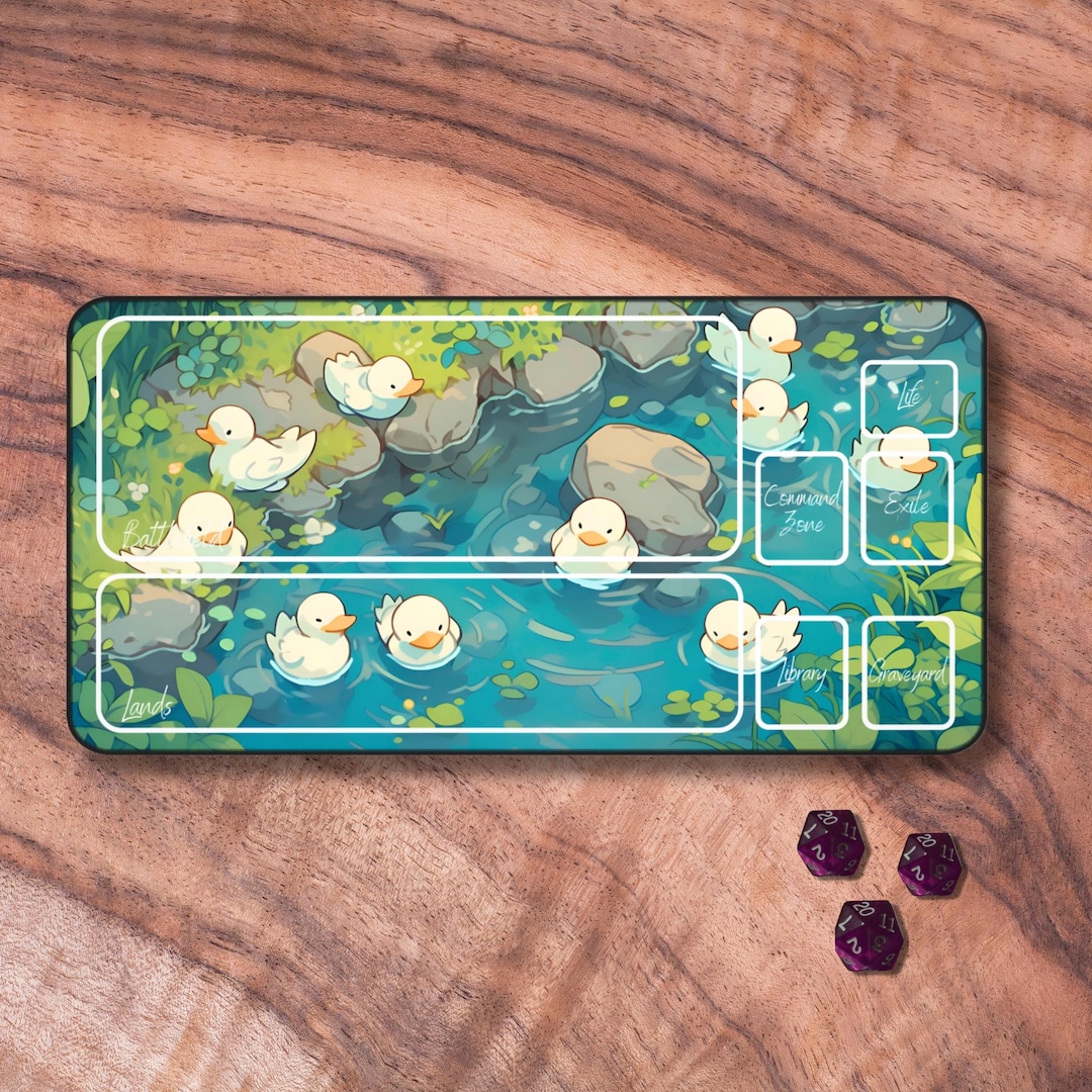 MTG Playmat With Zones, Cute Duck Themed MTG Playmat Available With or ...