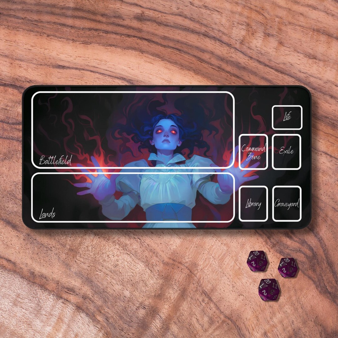 MTG Playmat With Zones, Poltergeist Ghost Themed TCG Playmat ...