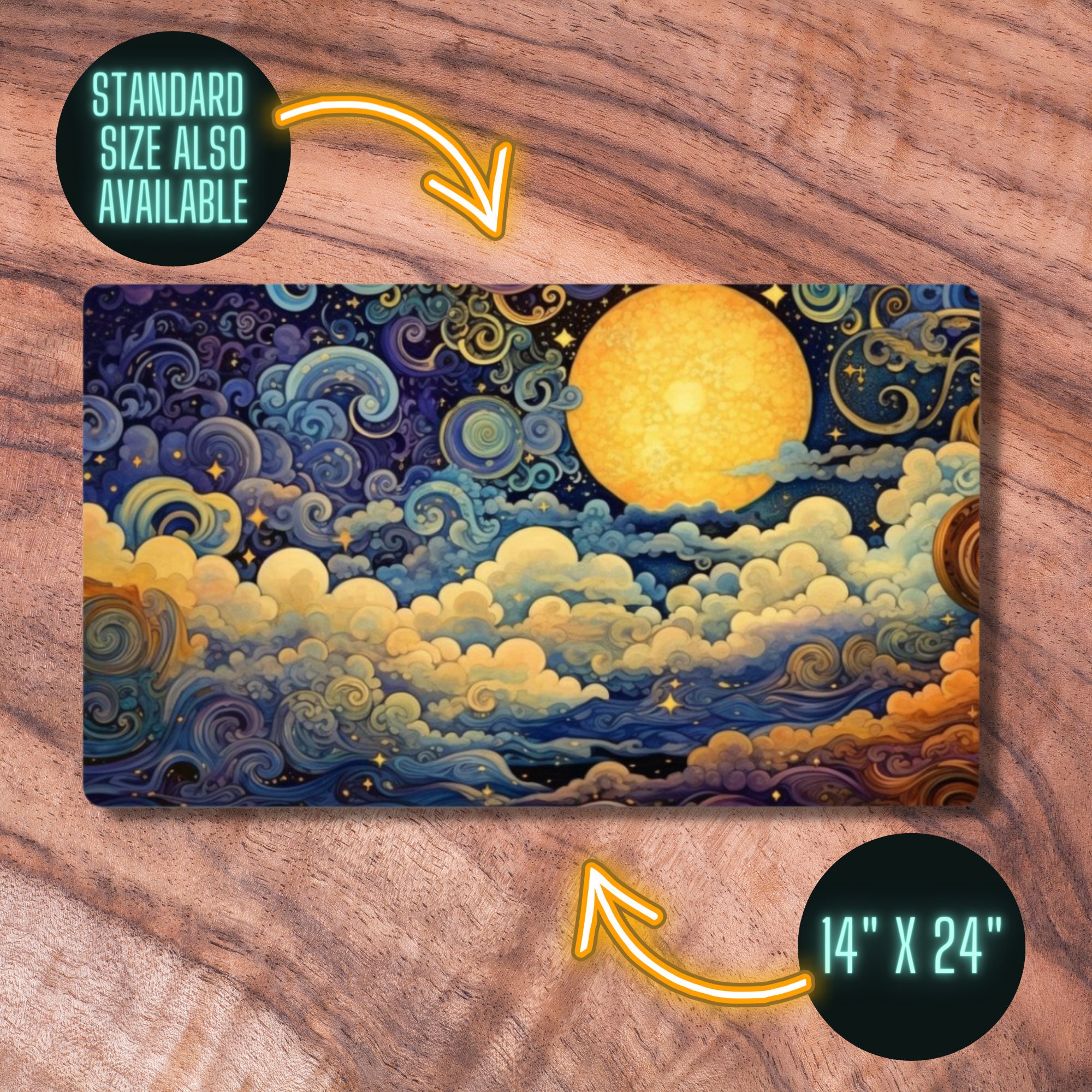 MTG Playmat Blue MTG Playmat With Zones Art Nouveau Themed - Etsy