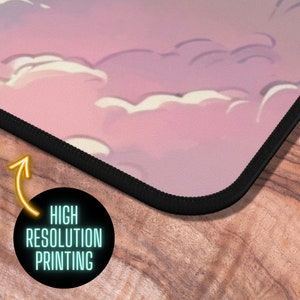 Pink Kawaii Mouse Pad, Kawaii Gaming Desk Mat, Pastel Sky Keyboard Mat ...