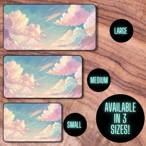 Pink Kawaii Mouse Pad, Kawaii Gaming Desk Mat, Pastel Sky Keyboard Mat ...