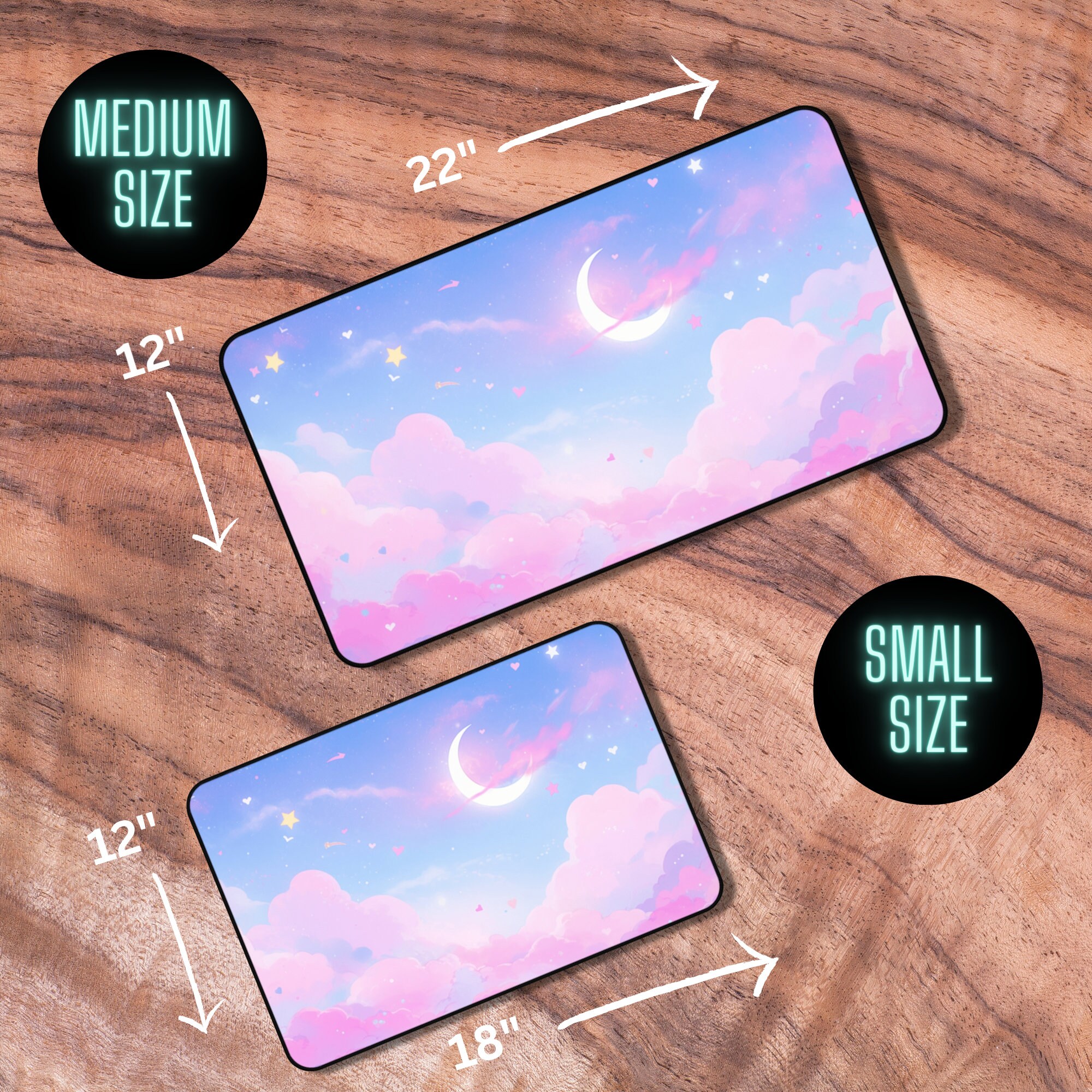 Desk Mat Kawaii, Cute Pink Gaming Mouse Pad, Anime Sky Themed Laptop ...