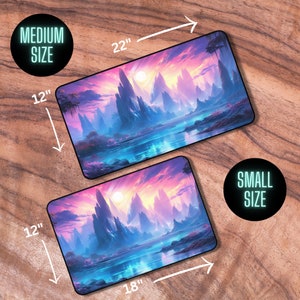 MTG Playmat With Zones, Fantasy Landscape Themed MTG Play Mat, TCG ...