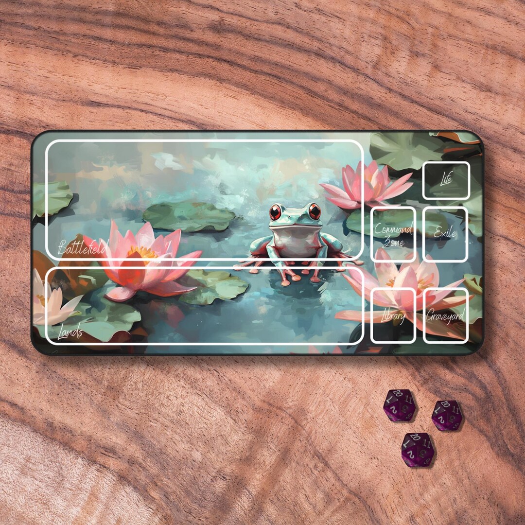 MTG Playmat With Zones, Painted Frog Themed TCG Playmat, Unofficial MTG ...