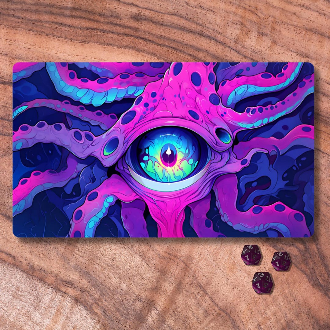 MTG Playmat, 80's Monster Horror Themed TCG Playmat, Unofficial MTG ...