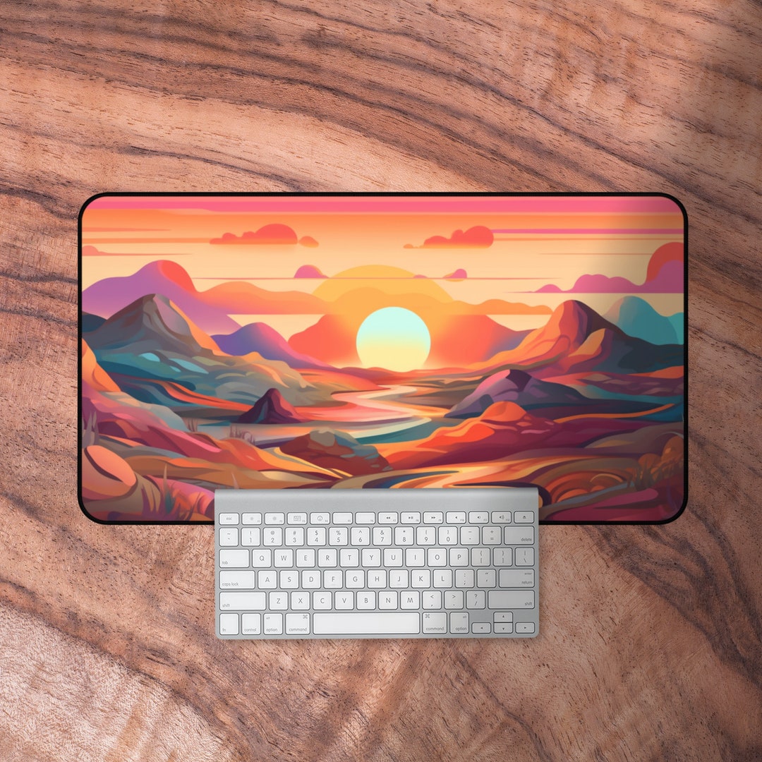 Large Desert Desk Mat, Boho Mouse Pad, Colorful Gaming Mouse Pad ...