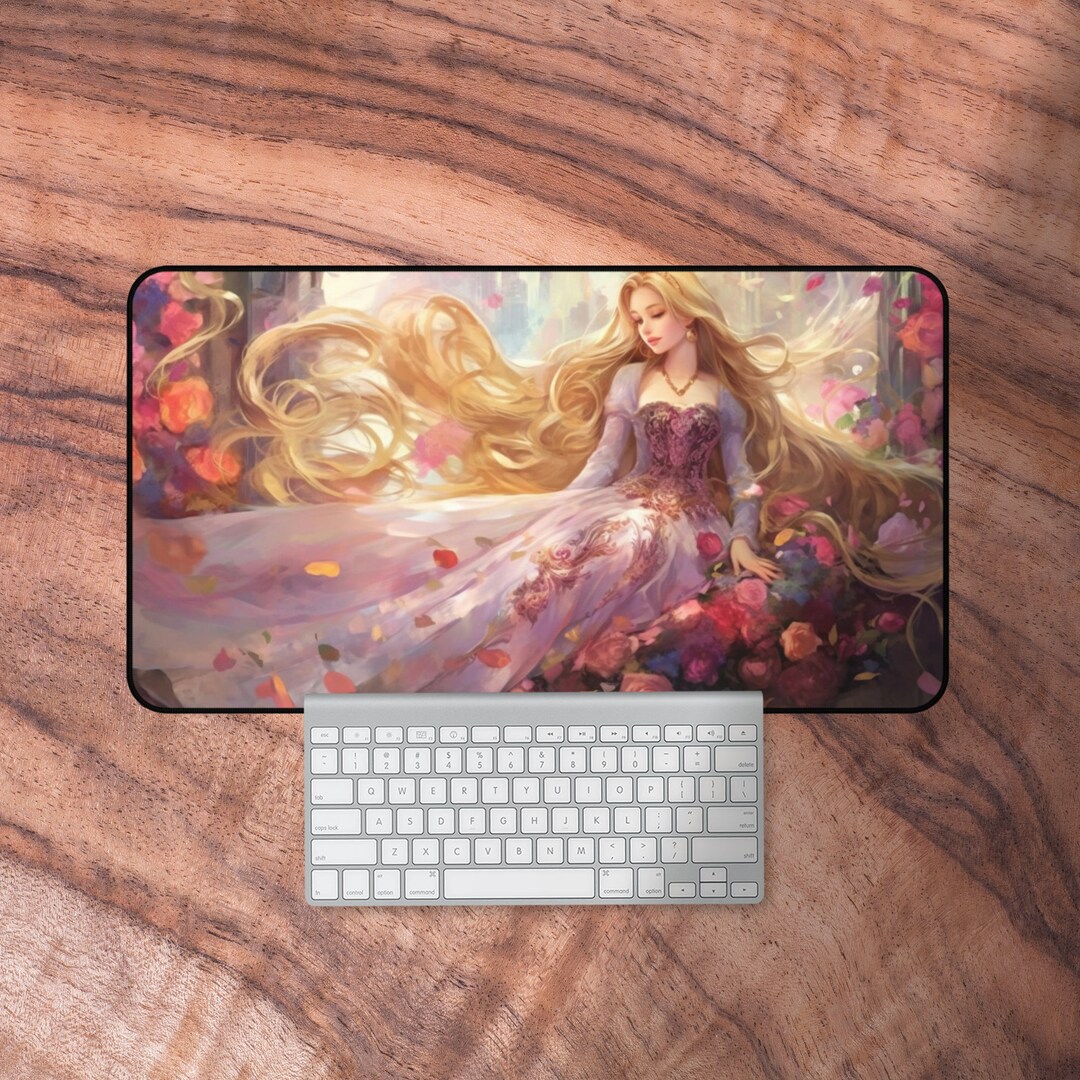 Desk Mat Rapuzel, Mouse Pad Fantasy, Desk Mat Anime, Gaming Desk Mat ...