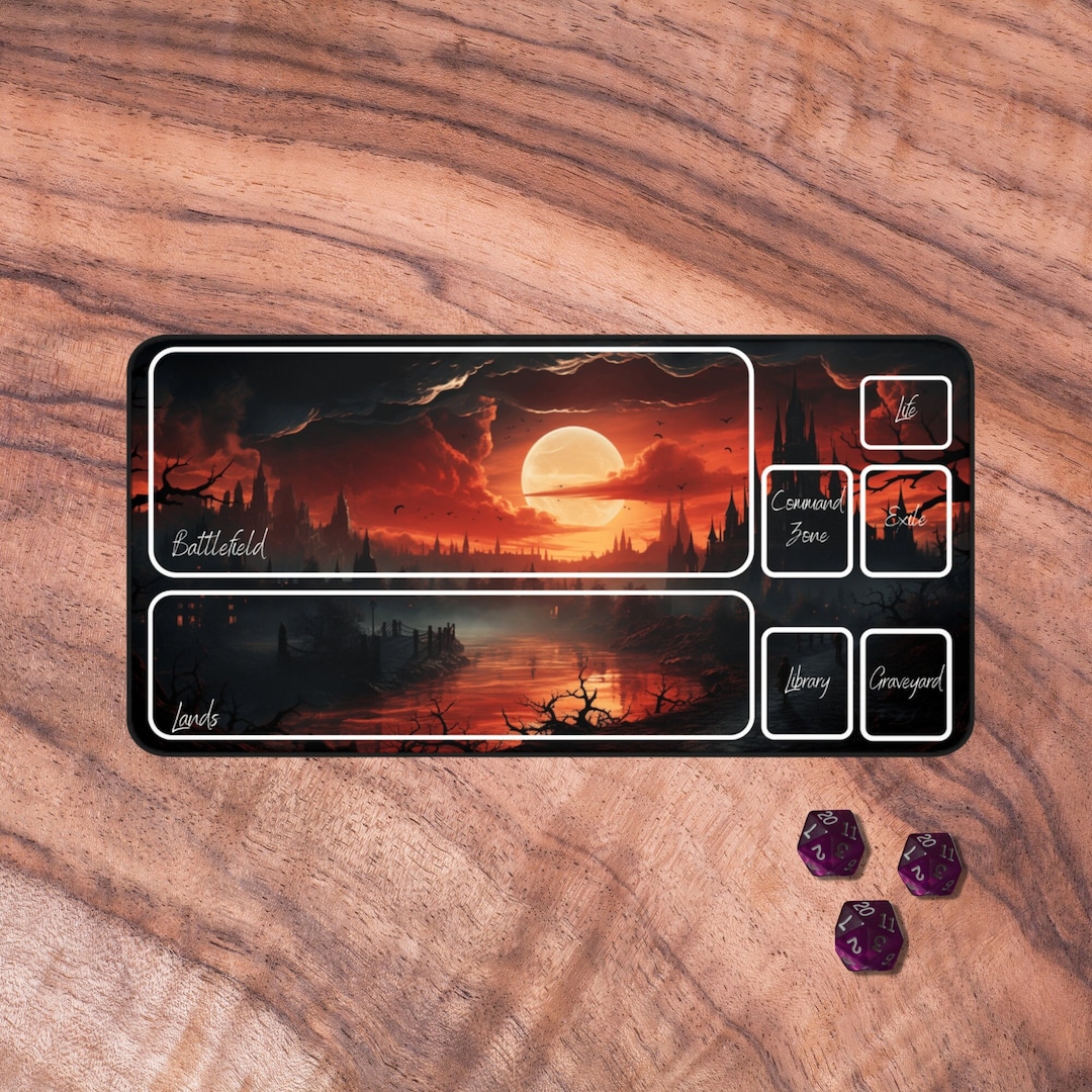 MTG Playmat With Zones, Vampire Themed MTG Playmat With Zones, Card ...