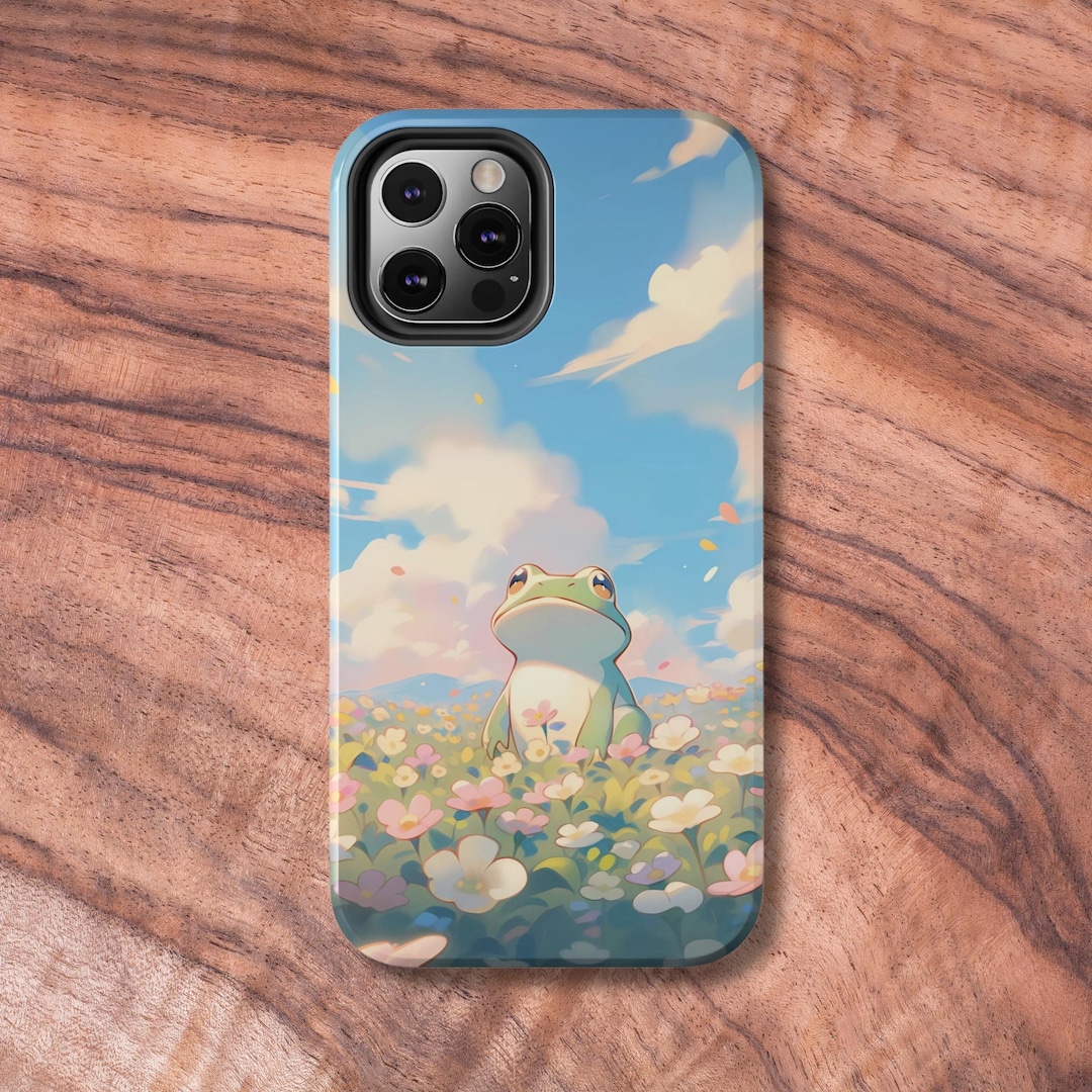 Kawaii Frog Phone Case, Aesthetic Pastel Tough Case for iPhone or ...