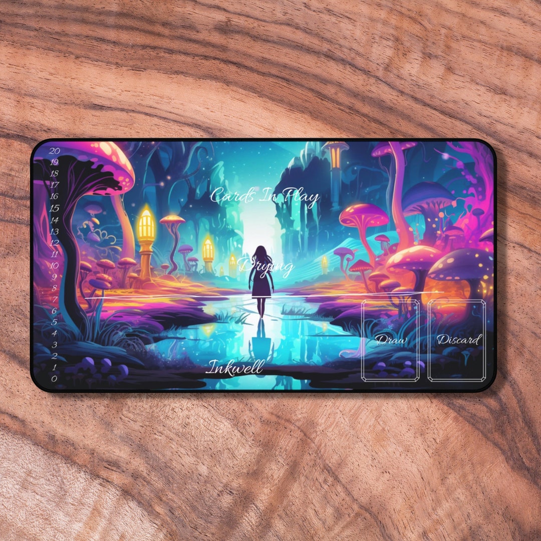 Lorcana Playmat With Zones, Alice in Wonderland Themed Playmat for ...