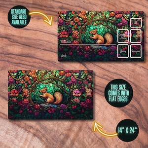 MTG Playmat Squirrel, Stained Glass Themed MTG Playmat Available With ...