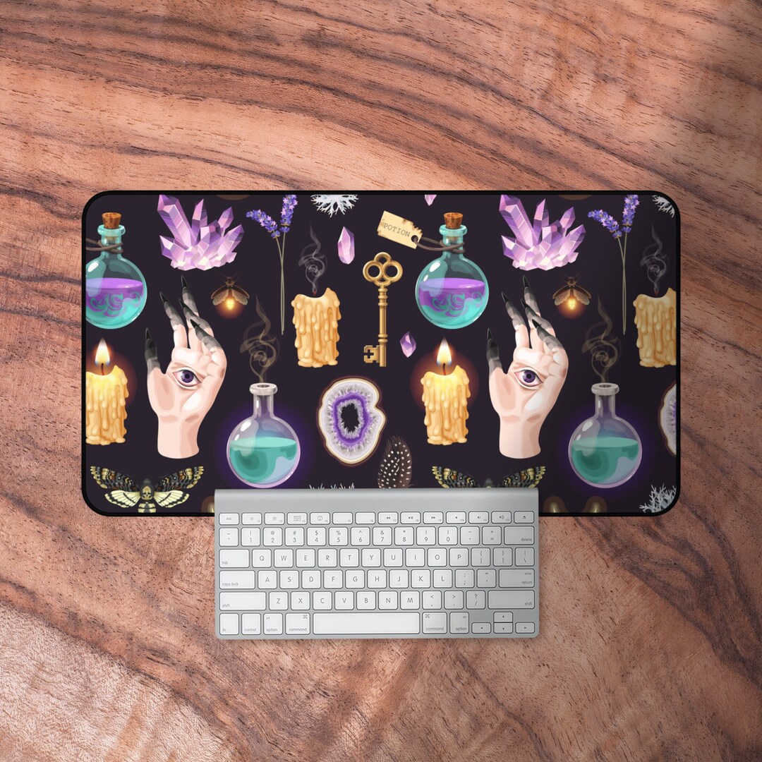 Desk Mat Dark Academia, Mouse Pad Witchy, Dark Cottage Core Laptop Mat ...