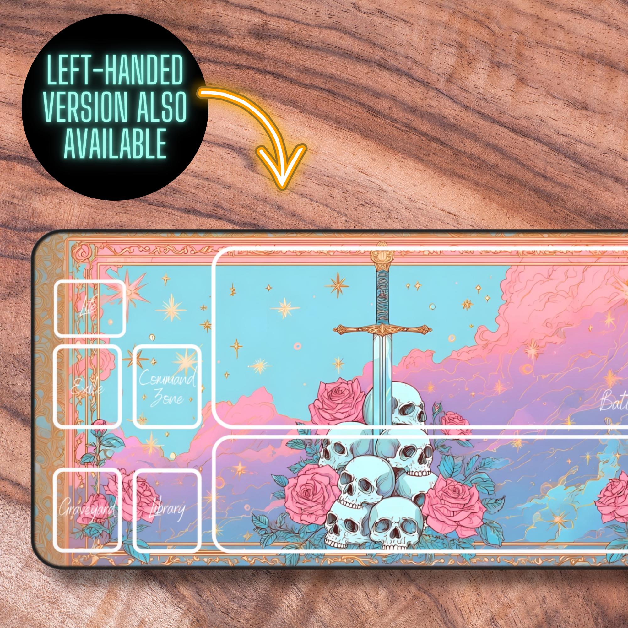 MTG Playmat, Cute Sword and Skull Themed MTG Playmat, Pastel Tarot ...