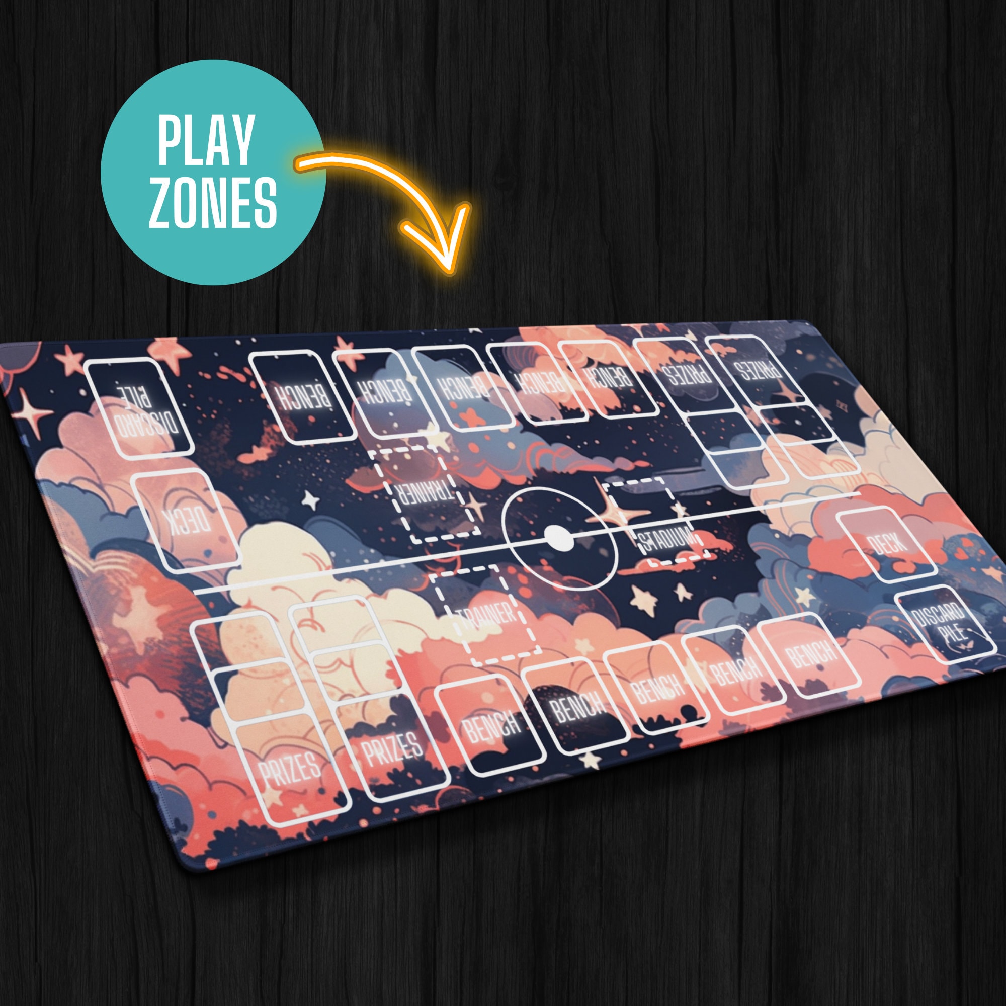 Pokemon Playmat for Two Players With Zones Pokemon TCG Battle - Etsy