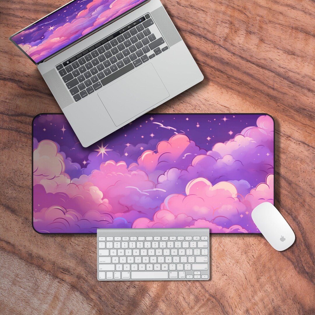 Desk Mat Cute, Kawaii Cloud Gaming Mouse Pad, Cute Pink Deskpad, Pastel ...