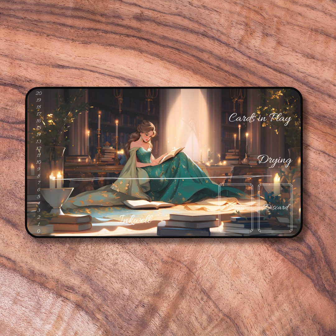 Lorcana Playmat With Zones, Bookish Princess Themed TCG Playmat ...