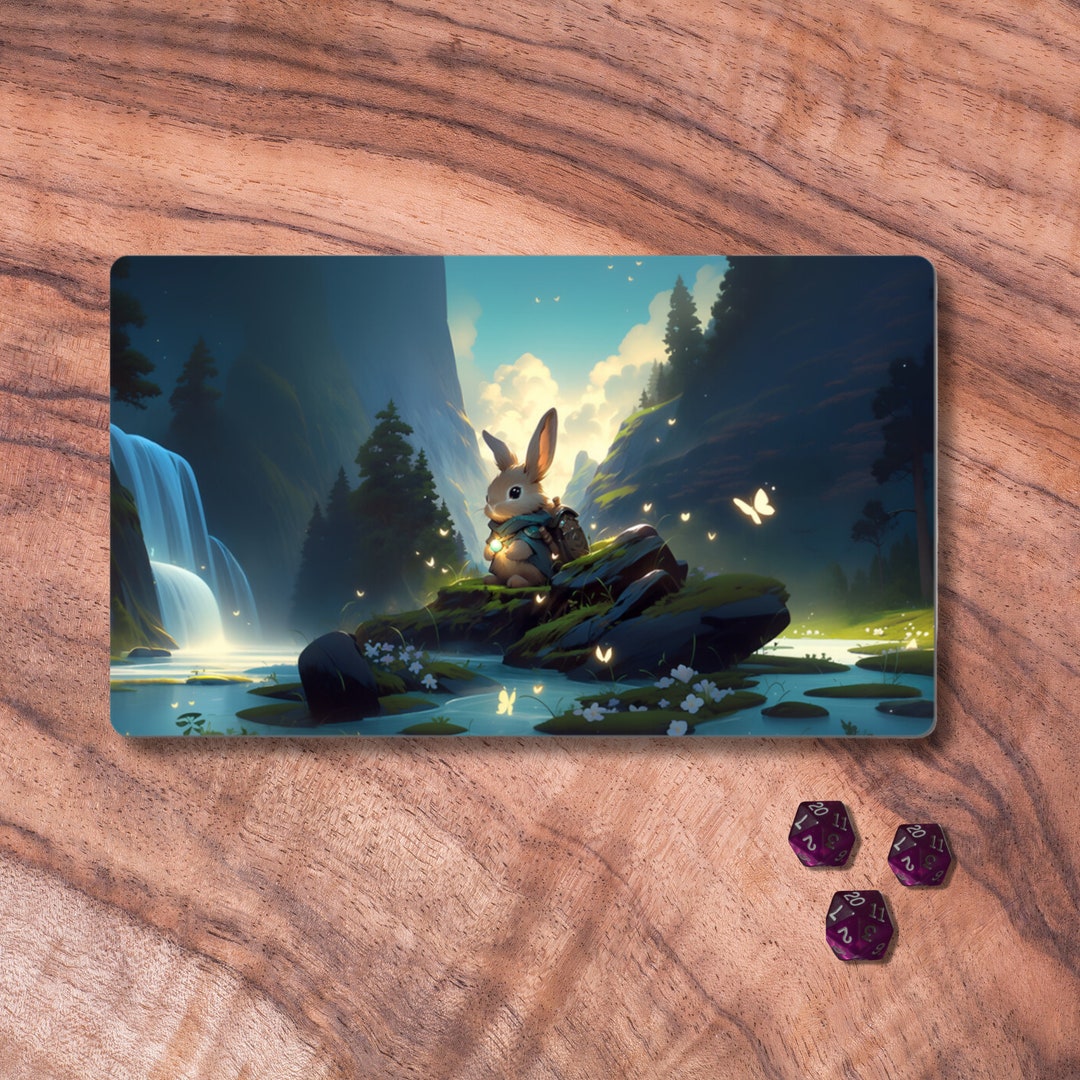 MTG Playmat With Zones or Without Zones, Travelling Bunny Themed MTG ...